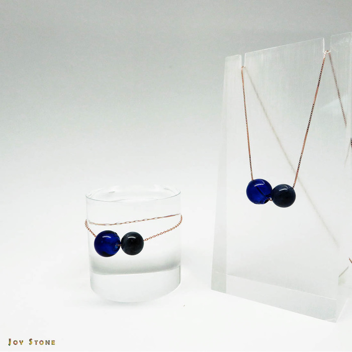 Sodalite March Rose Gold Titanium Steel Diffuser Bar Necklace Bracelet ...