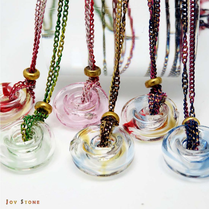 Diffuser Donut Necklace Color Chain Aroma Glass Colors Option